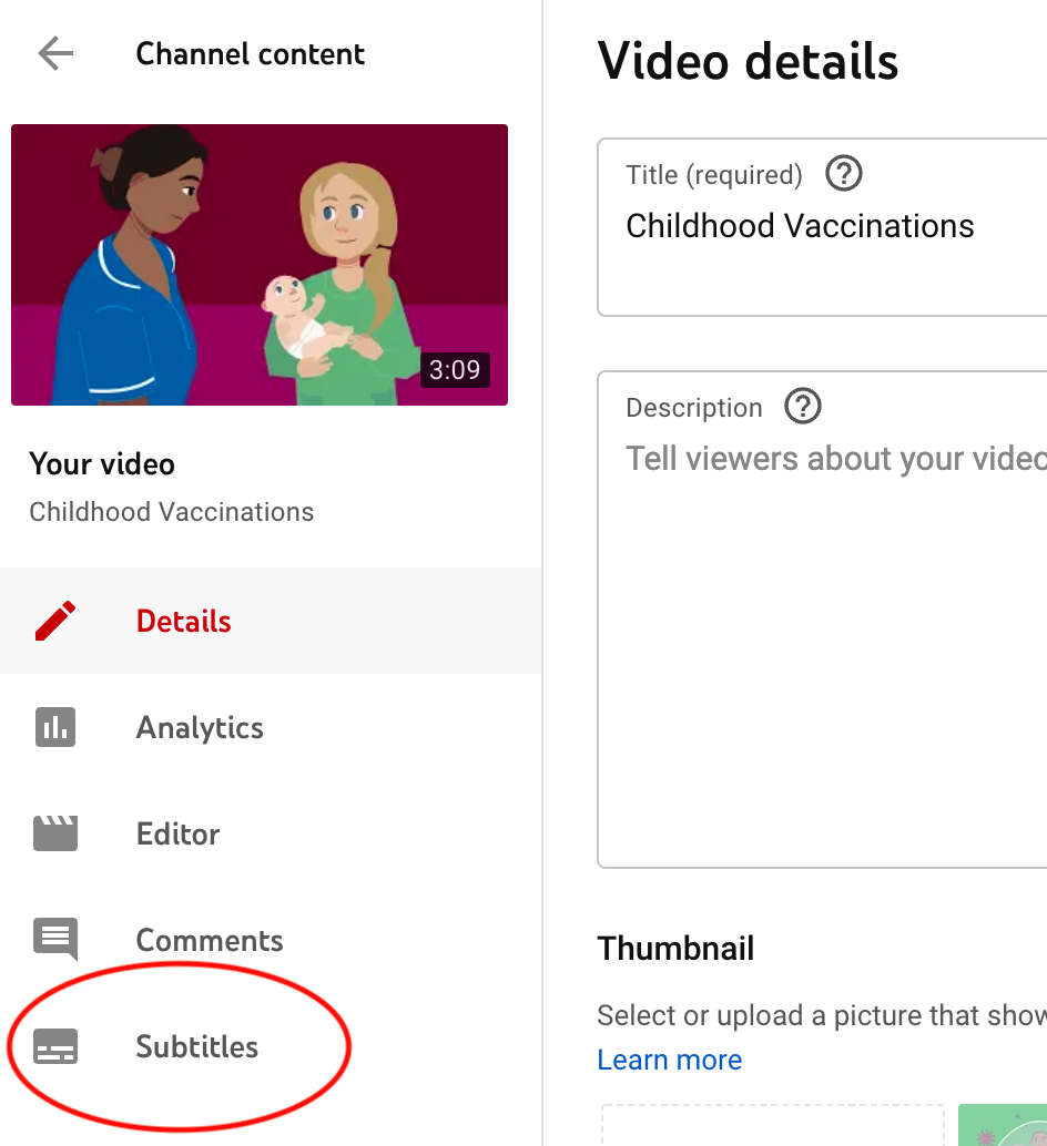 Adding Subtitles to your video